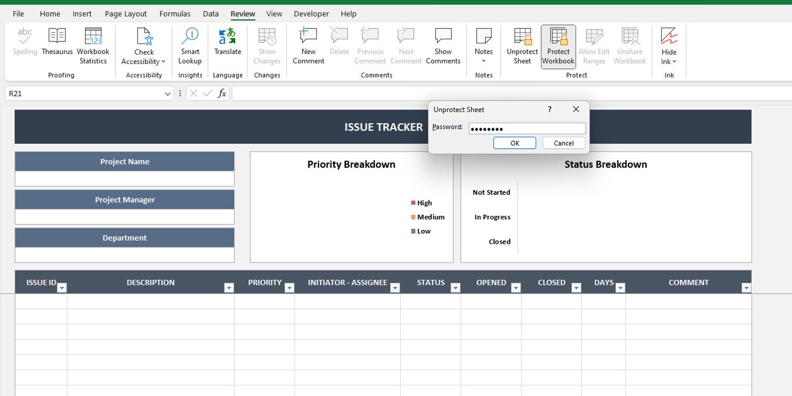 Issue Tracker Excel Template: Project Problem Log (digital Download) - Etsy