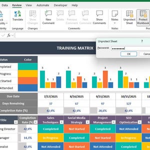 Training Matrix Excel Template: Training Tracker, Employee Development ...