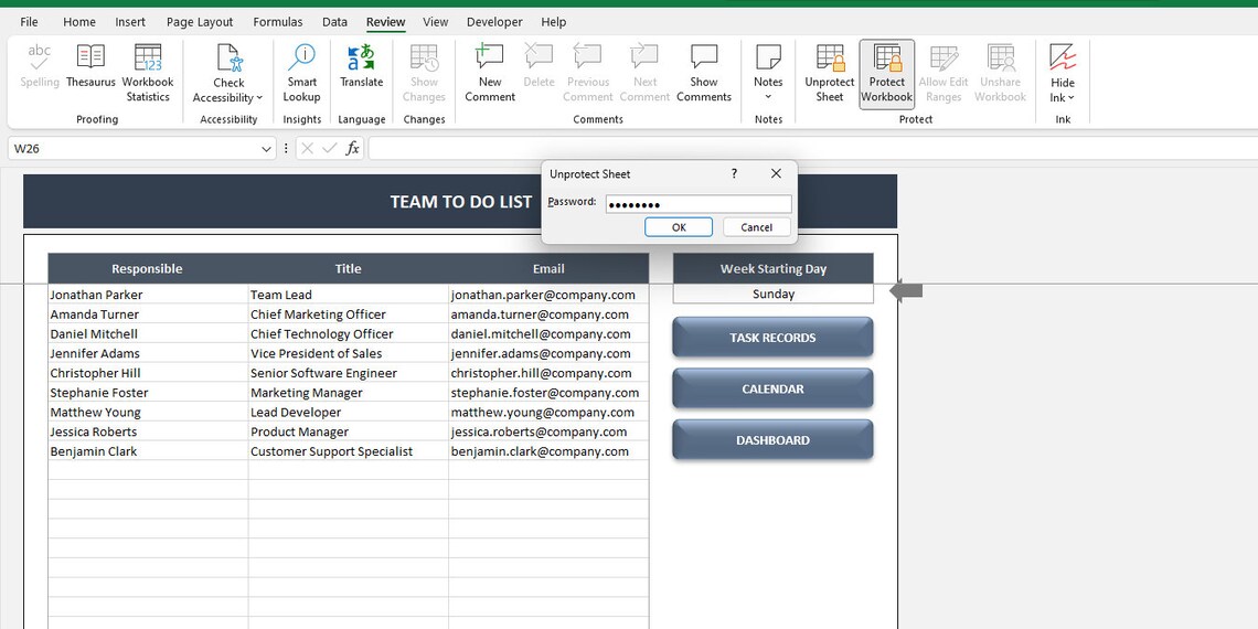 Team to Do List Excel Template Employee Task Tracker Todo List ...