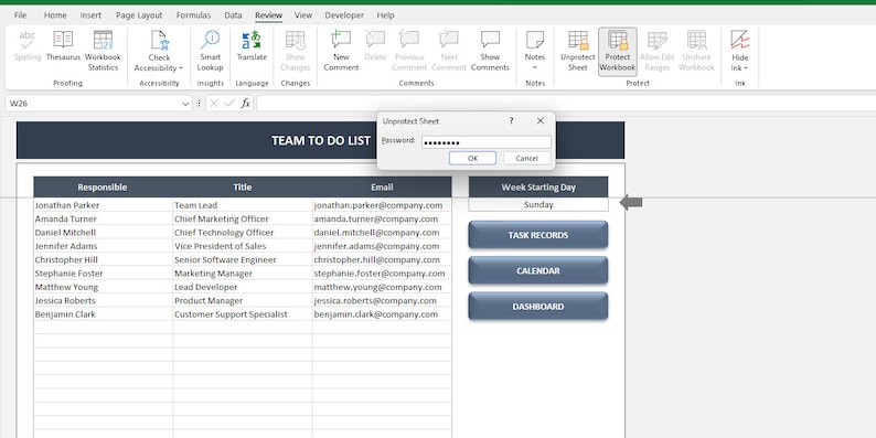 Team to Do List Excel Template Employee Task Tracker Todo List ...