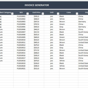 Invoice Generator | Excel Template | Invoice Maker | Invoice Excel ...