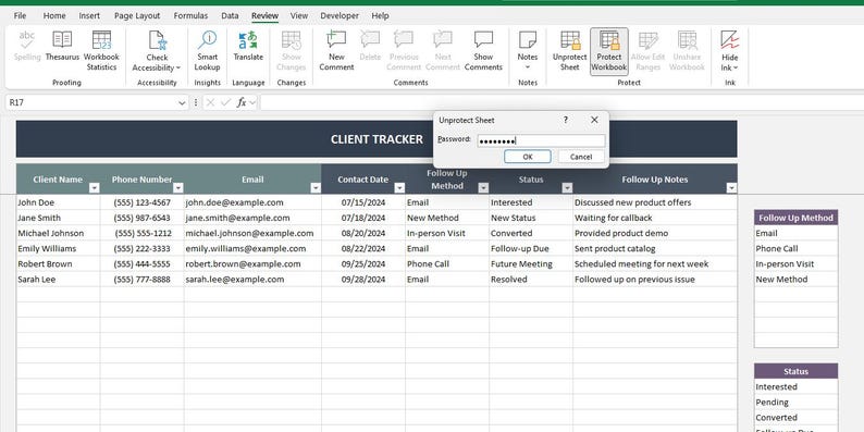 Client Tracker | Excel Template | CRM Template | Customer Tracker ...