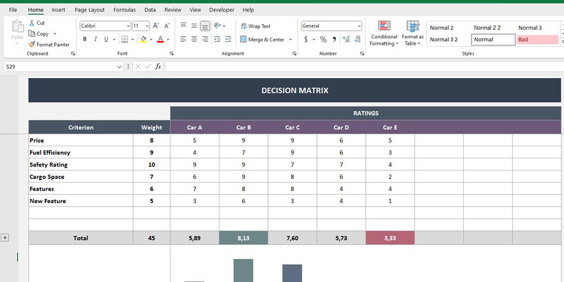 Decision Matrix Excel Template: Decision-making Tool - Etsy
