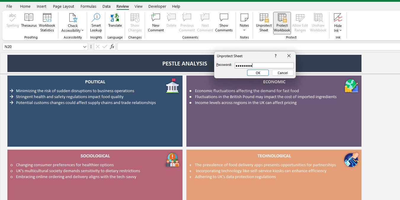 PESTLE Analysis Excel Template Business Analysis Blank PESTLE Macro ...