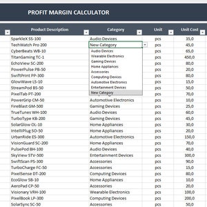 Profit Margin Calculator: Excel Template for Business - Etsy