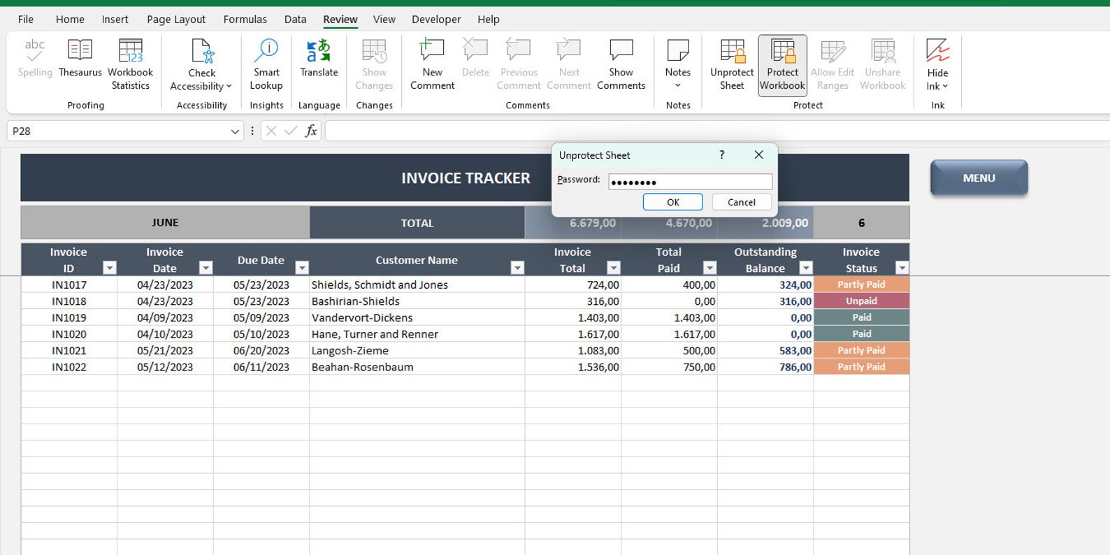 Invoice Tracker: Excel Template, Business Invoice Spreadsheet (instant Download) - Etsy