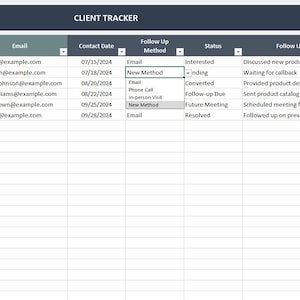 Client Tracker | Excel Template | CRM Template | Customer Tracker ...