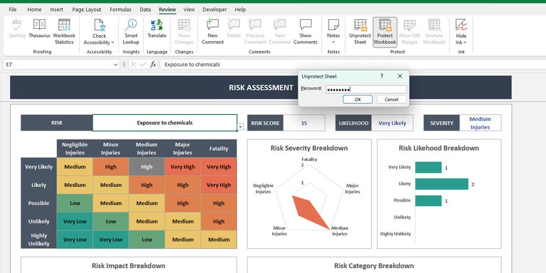 Risk Assessment Excel Template: Risk Management Plan (instant Download ...