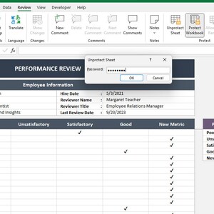 Performance Review Excel Template: Employee Evaluation Tracker - Etsy