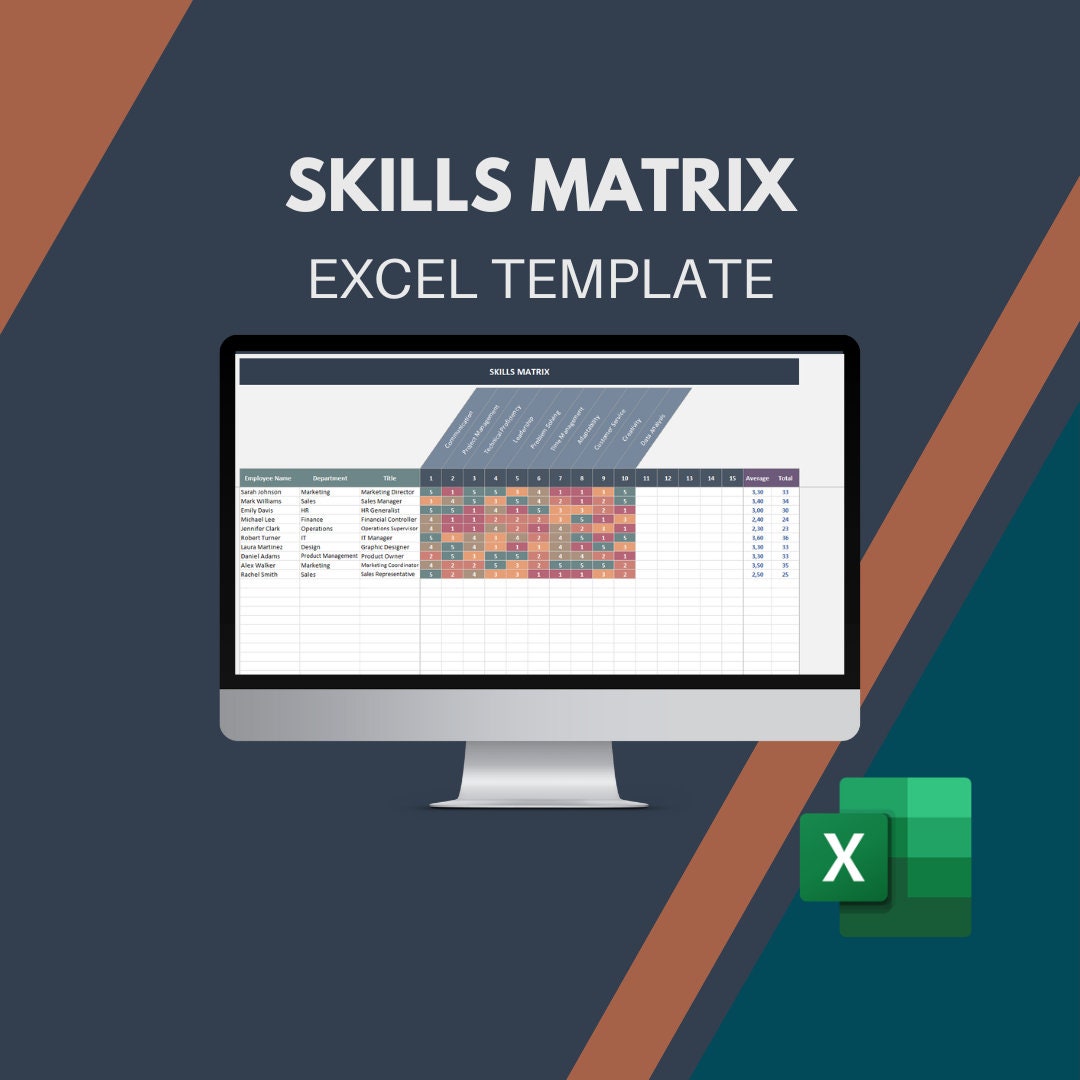 Skills Matrix Skills Matrix Template Team Skill Matrix - Etsy
