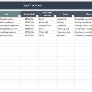 Client Tracker | Excel Template | CRM Template | Customer Tracker ...
