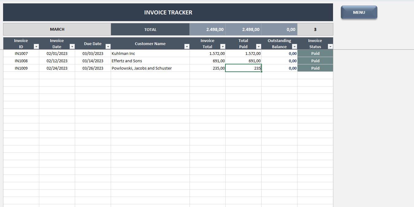 Invoice Tracker Excel Template: Invoice Register, Accounts Receivable ...