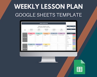 Editable Teacher Weekly Lesson Plans Google Sheets Digital Template ...