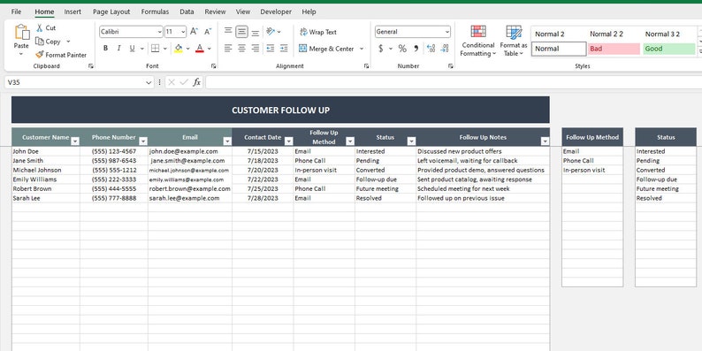 Customer Follow up Sheet Excel Template CRM Template Lead Tracker Excel ... Customer Follow up Sheet Excel Template CRM Template Lead Tracker Excel ...