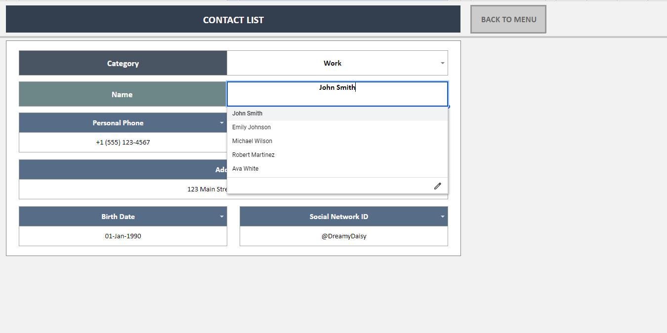 Contact List | Google Sheets Template | Contact List Template ...