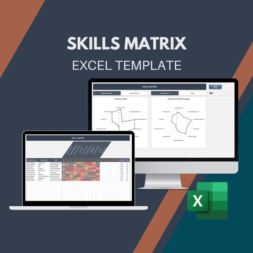 Skills Matrix Excel Template Team Skill Matrix Employee Skills Employee ...