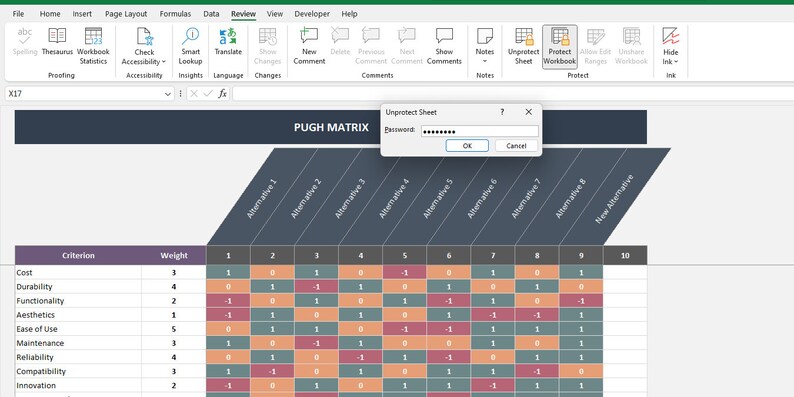 Pugh Matrix Excel Template: Decision Analysis Tool - Etsy UK