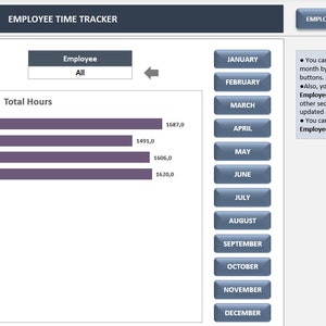 Employee Time Tracker Excel Template - Etsy