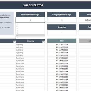 SKU Generator | Excel Template | SKU Barcode Generator | SKU Creator ...