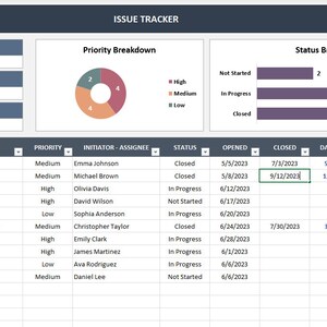 Issue Tracker Excel Template: Project Problem Log (digital Download) - Etsy