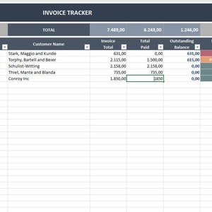 Invoice Tracker: Excel Template, Business Invoice Spreadsheet (instant ...