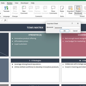 TOWS Matrix | Excel Template | TOWS Analysis | SWOT Analysis | Business ...