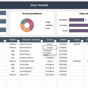 Issue Tracker Excel Template: Project Problem Log (digital Download) - Etsy