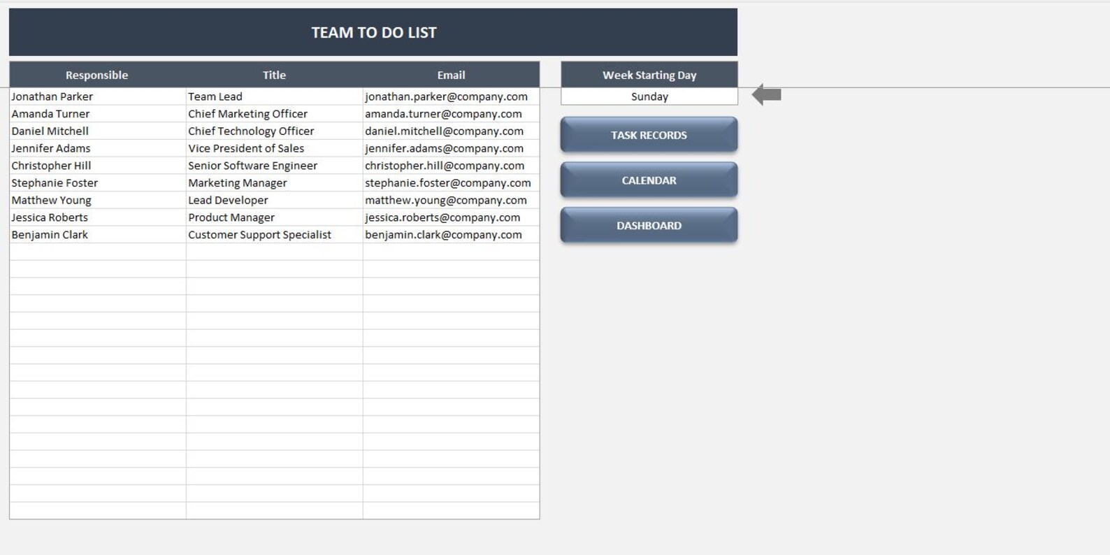 Team to Do List Excel Template: Employee Task Tracker (digital Download ...