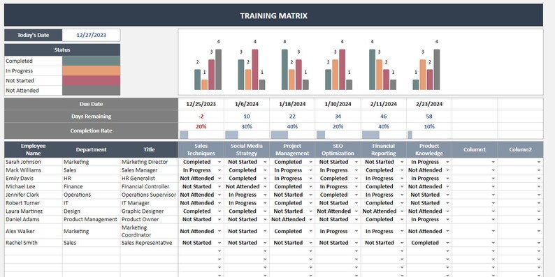 Training Matrix Google Sheets Template Training Matrix Template ...