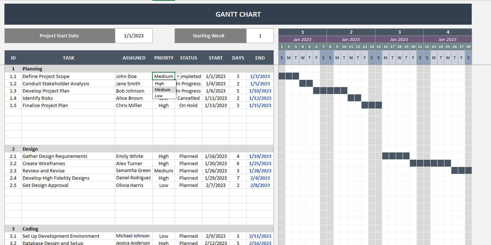Gantt Chart Excel Template WBS Gantt Chart Gantt Chart Maker Gantt ...