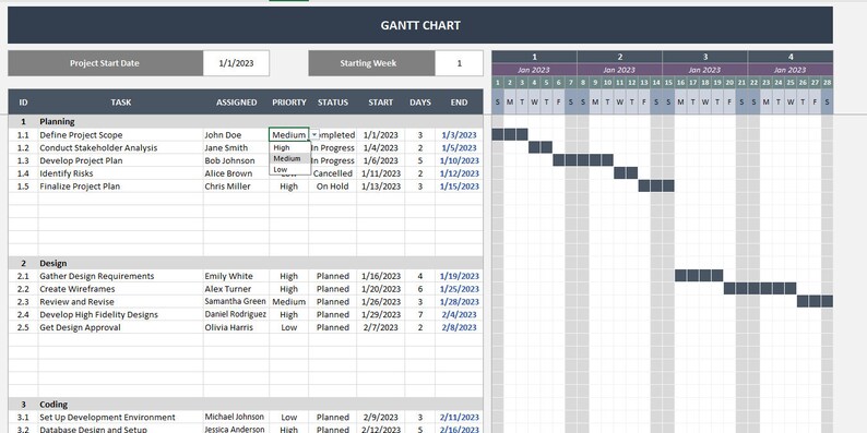 Gantt Chart Excel Template WBS Gantt Chart Gantt Chart Maker Gantt ...