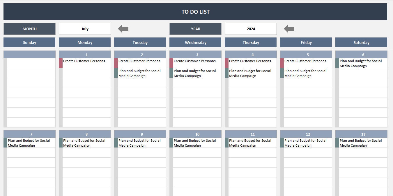 To Do List | Excel Template | to Do List Template | Task Tracker | to ...