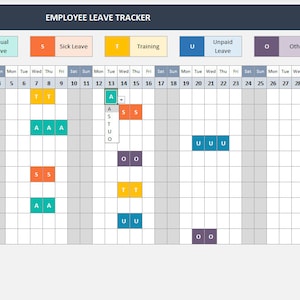 Employee Leave Tracker Excel Template: Absence Management, Time off ...