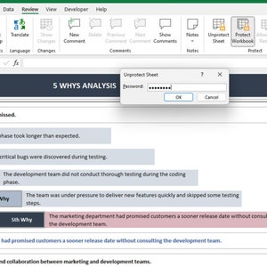 5 Whys Analysis Excel Template | Root Cause Analysis Spreadsheet ...