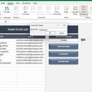 Team to Do List Excel Template: Employee Task Tracker (digital Download ...
