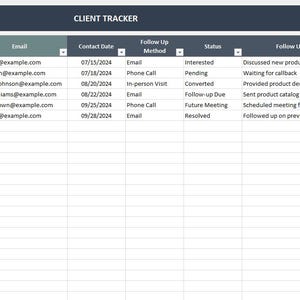 Client Tracker | Excel Template | CRM Template | Customer Tracker ...