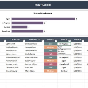 Bug Tracker | Excel Template | Bug Tracker Template | Issue Tracker ...