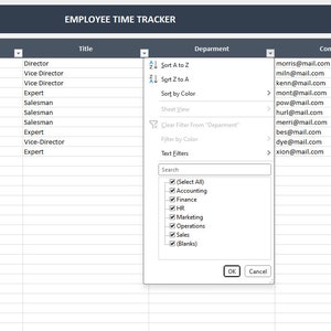 Employee Time Tracker Excel Template - Etsy