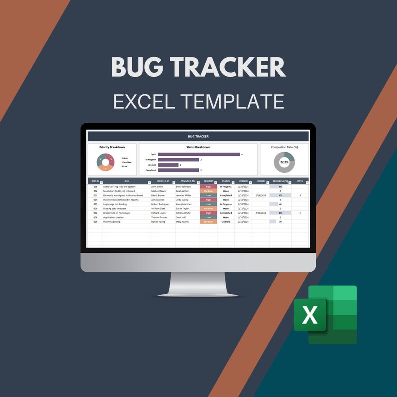 Bug Tracker | Excel Template | Bug Tracker Template | Issue Tracker ...