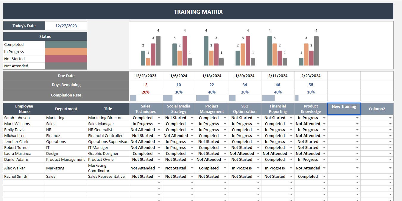 Training Matrix Google Sheets Template Training Matrix Template ...