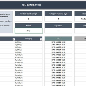 SKU Generator | Excel Template | SKU Barcode Generator | SKU Creator ...