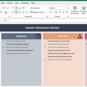Urgent Important Matrix: Eisenhower Excel Template (digital Download ...