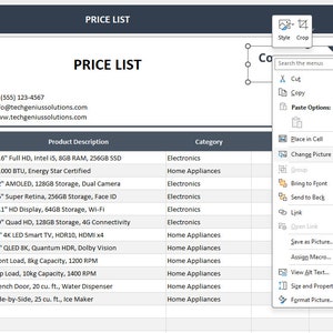 Price List Excel Template: Customizable Product Catalog (printable) - Etsy