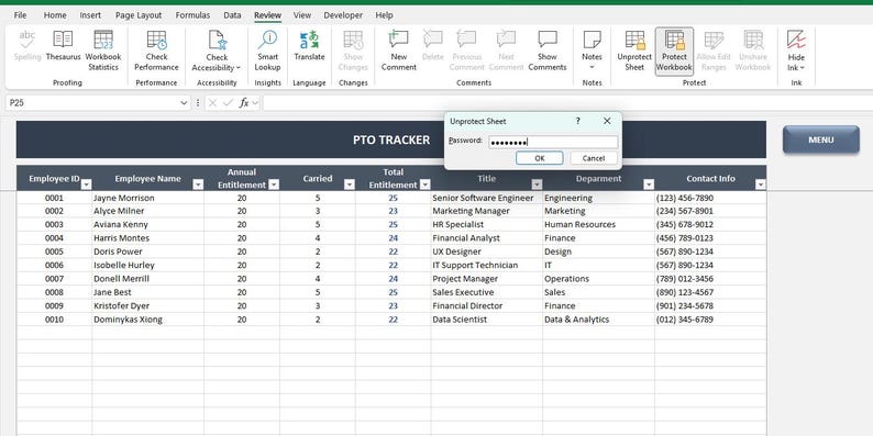 PTO Tracker Excel Template: Employee Leave Calendar, Absence Management ...