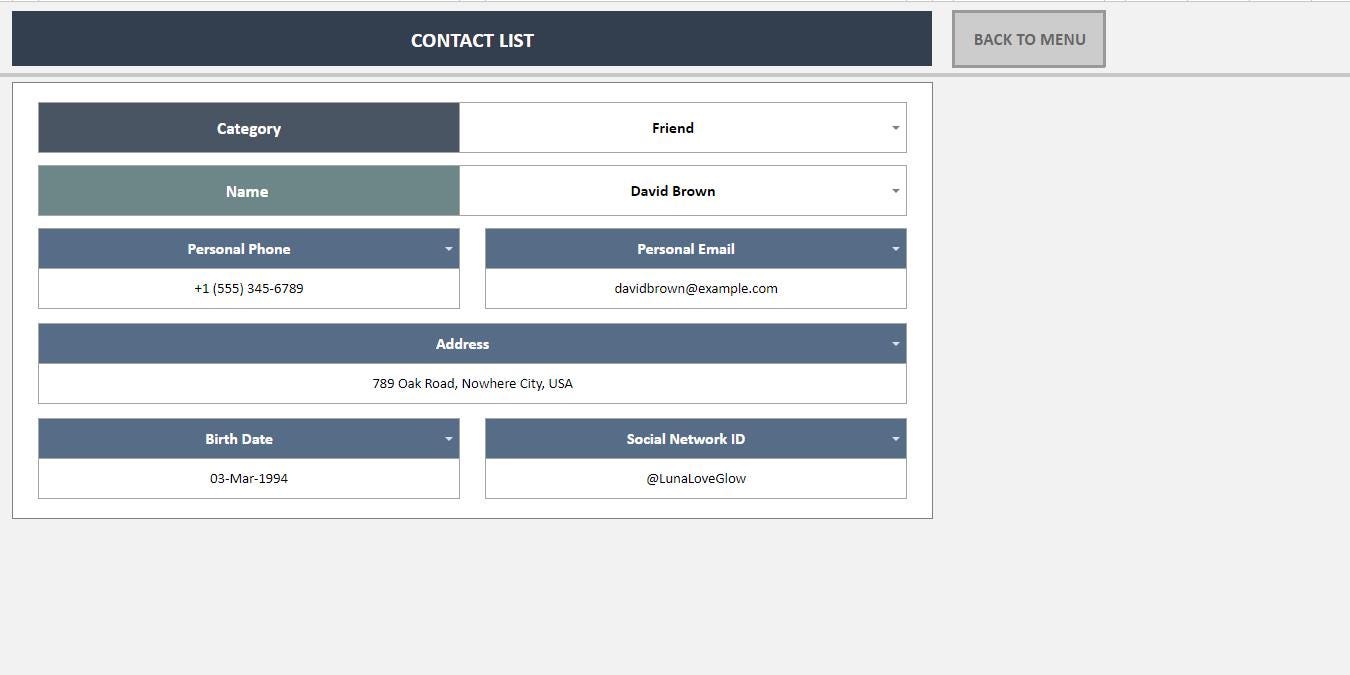 Contact List | Google Sheets Template | Contact List Template ...