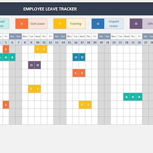 Employee Leave Tracker Excel Template: Absence Management, Time off ...