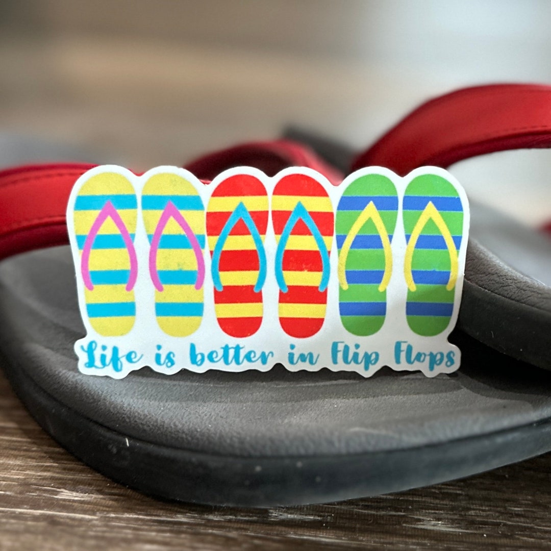 Life is Better in Flip Flops Sticker: Tropical Beach Vinyl Sticker - Etsy
