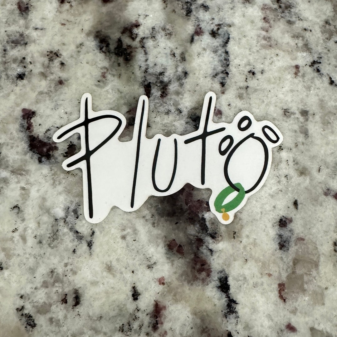 Pluto Autograph Transparent Sticker Signature Disney Dog Laptop, Water ...