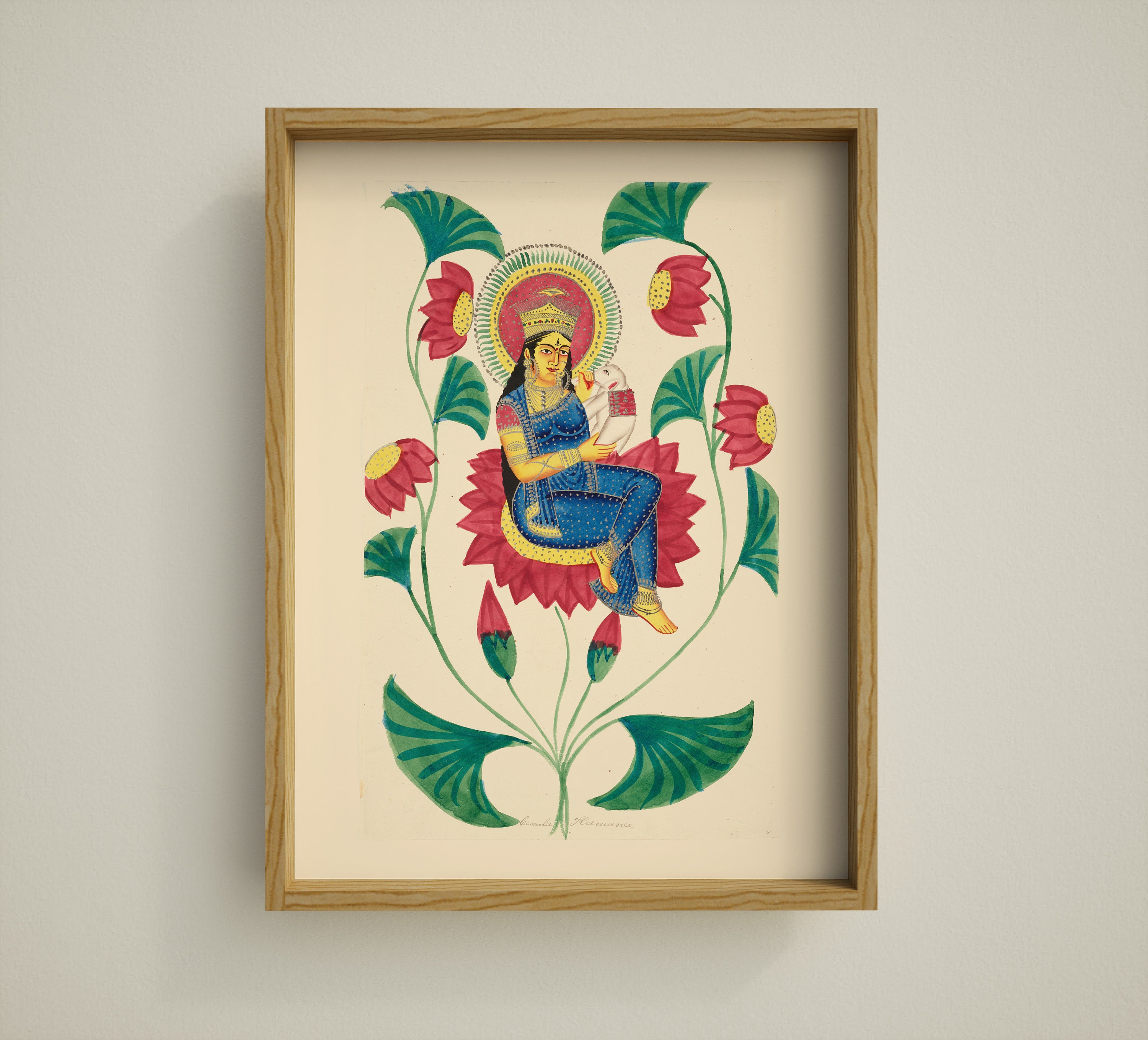 Saraswati Devi | Hindu Goddess | Devotional Art Print | Traditional ...