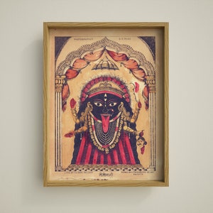 Kali | Hindu Goddess | Devotional Art Print | Traditional Indian Deity ...